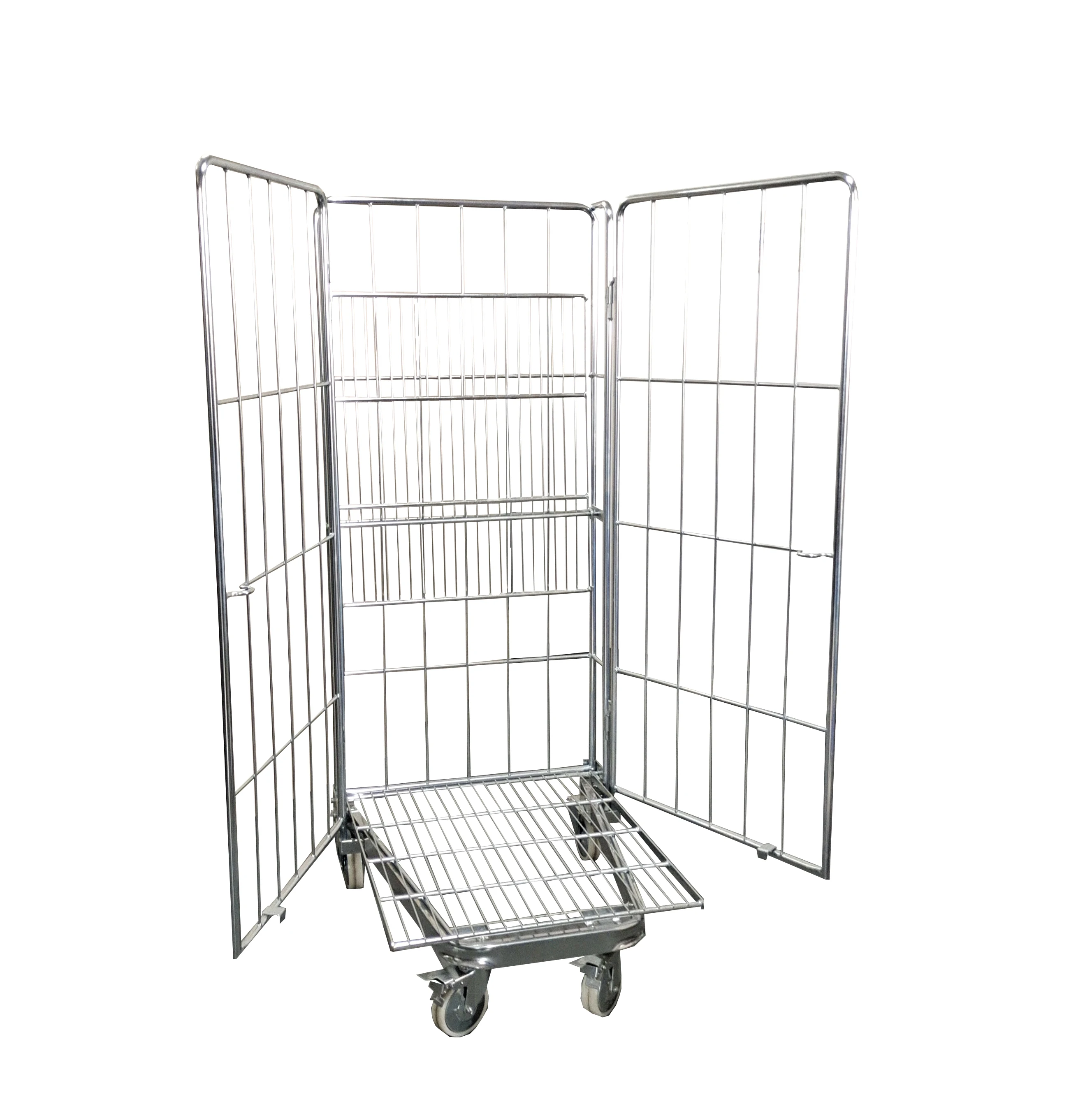 Transport Adjustable Height Foldable Rolling Mesh Pallet Warehouse Roll ...