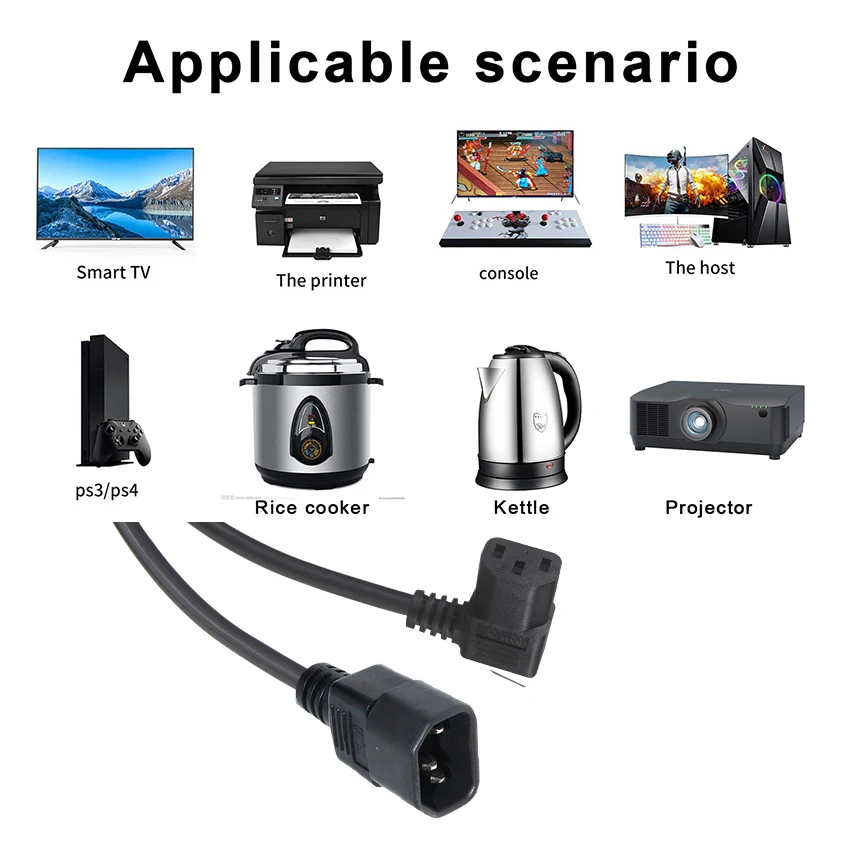 Iec320 C13 C14 Power Cable Lead Extension Cord Connector Ac 3 Wire Iec ...