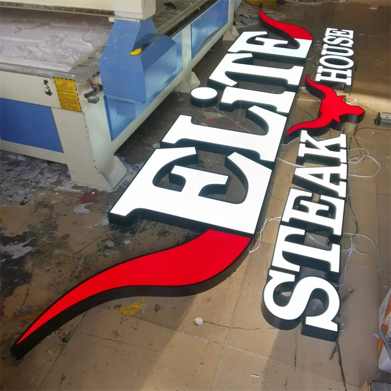 Outdoor Store Front Signage Stainless Steel Frontlit Advertising Sign ...