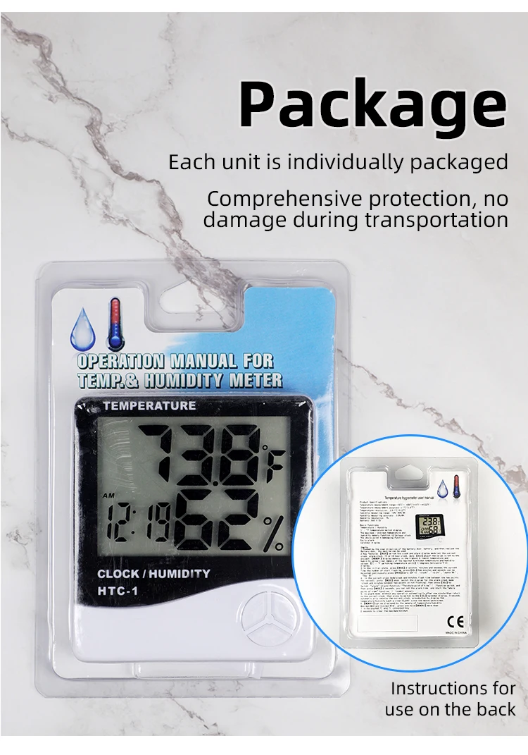 Indoor Room Lcd Electronic Temperature Humidity Meter Digital ...