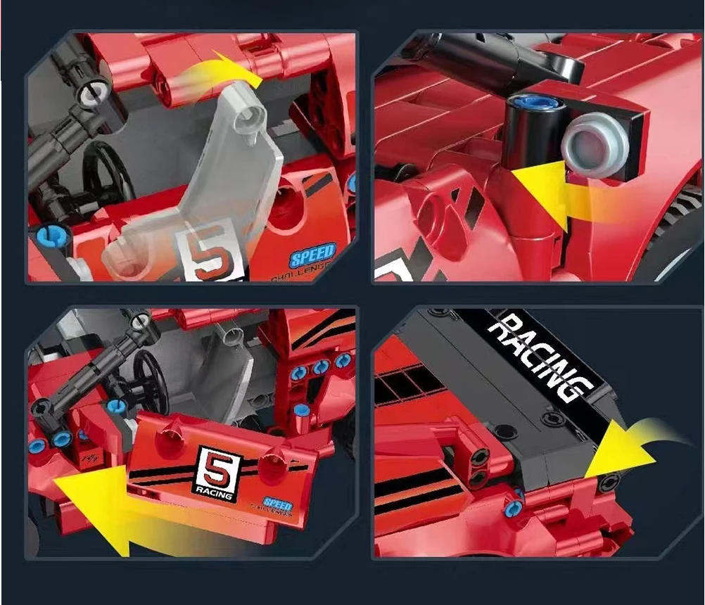 Mould King 15017 Moc High-tech Rc Motorized Red Challenger Hyper Car ...