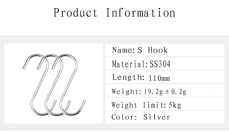Large S-shape Plain Finish Metal Steel Wire Hooks Oem For Hanging Use ...