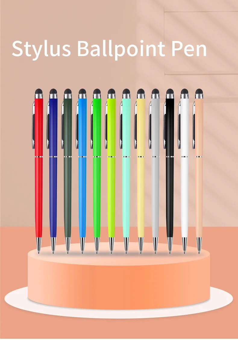 New Design Logo Customized Metallic Stylus Ball Pens Promotional Pen ...