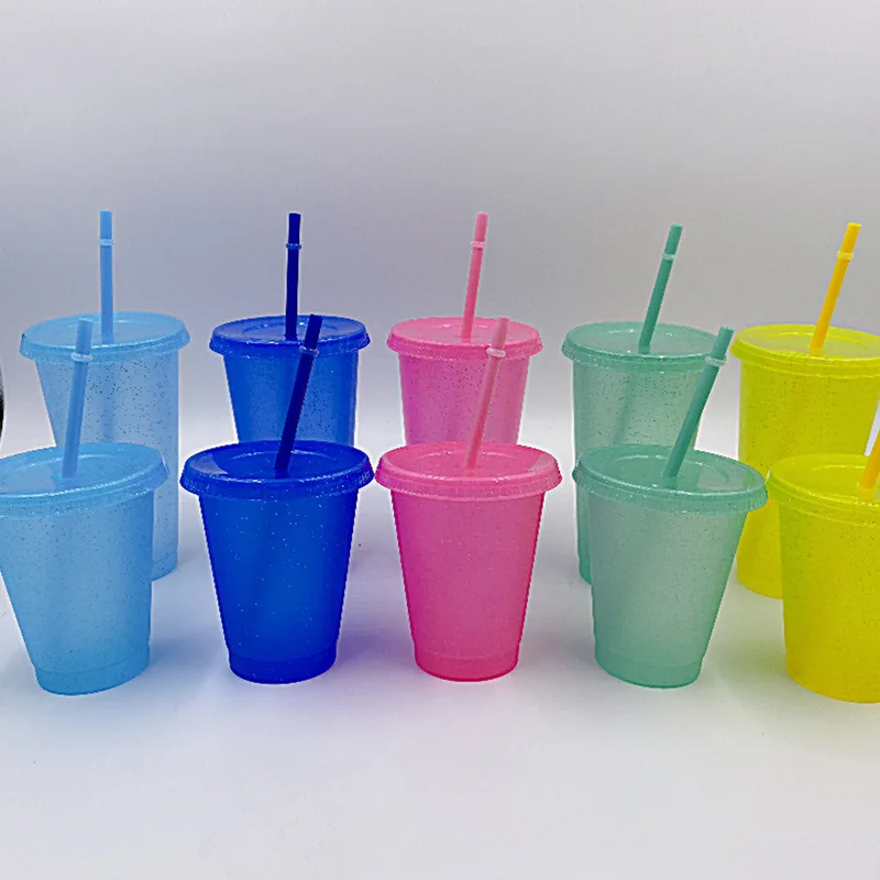 Mazoho Stocked Reusable Frosted Ice Cold Juice Plastic Cups Rainbow ...