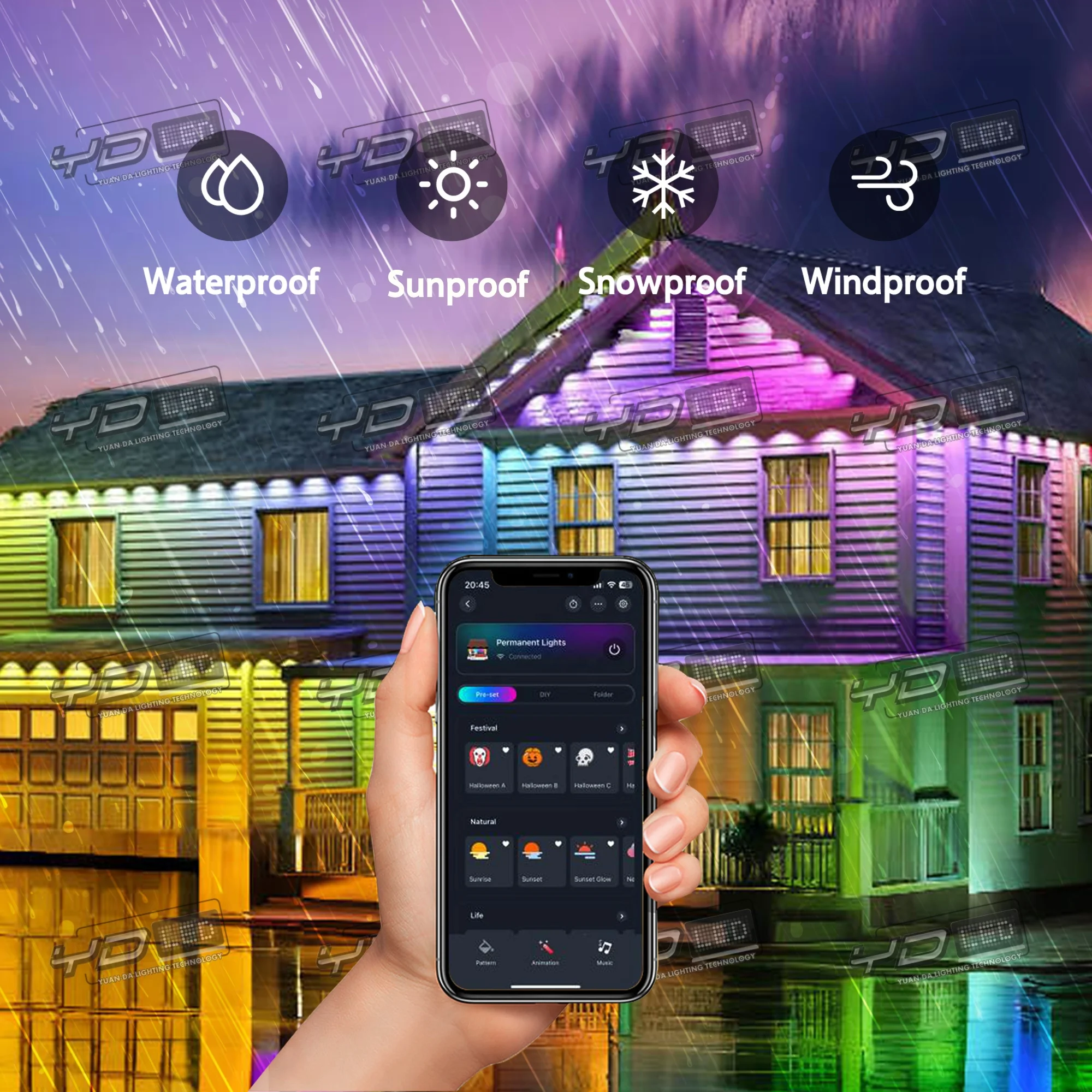 10 Row Super High Density Pure White LED Wheel Light Kit with dual ...