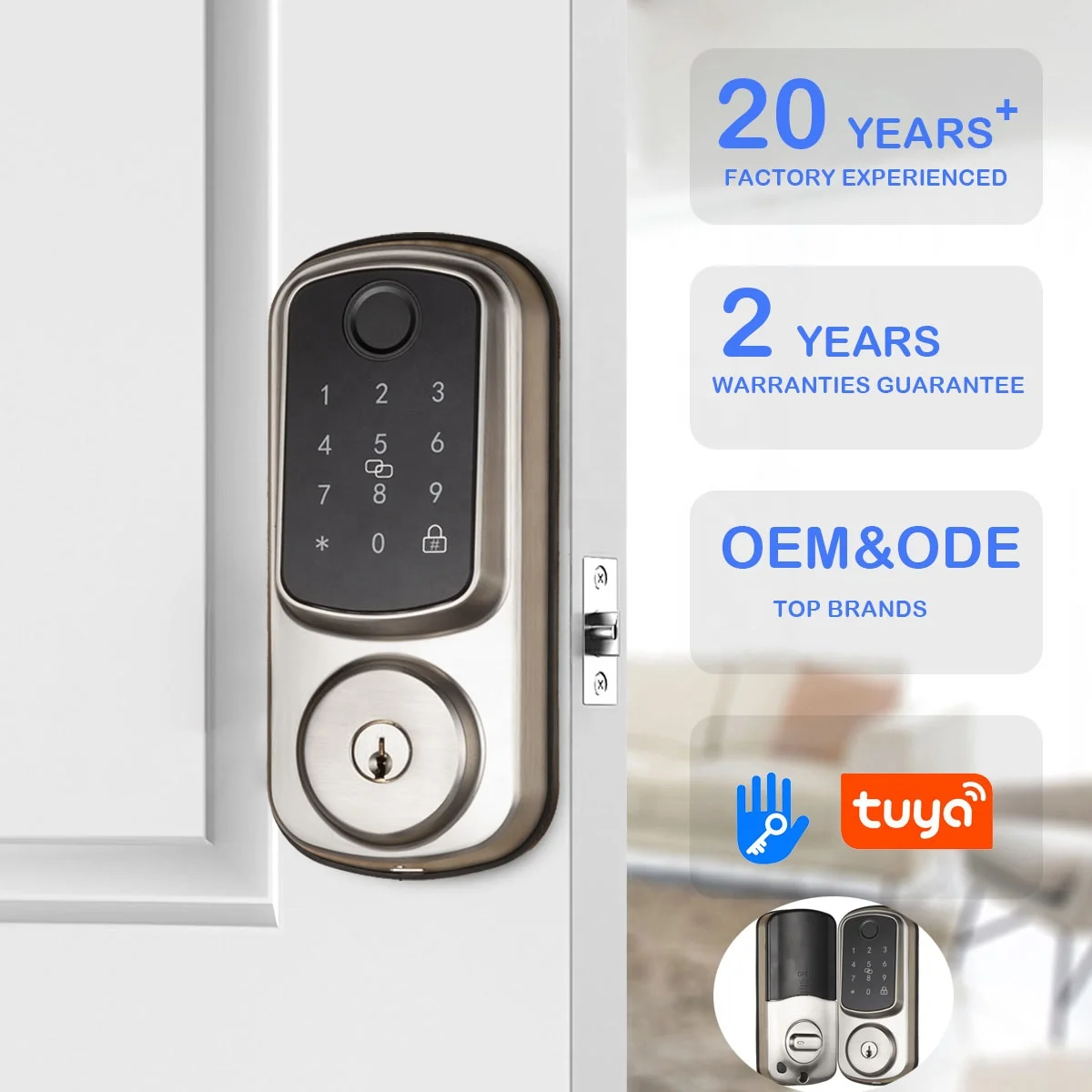 Fingerprint Smart Door Lock Smart Deadbolt Lock Tuya Home Lock Smart ...