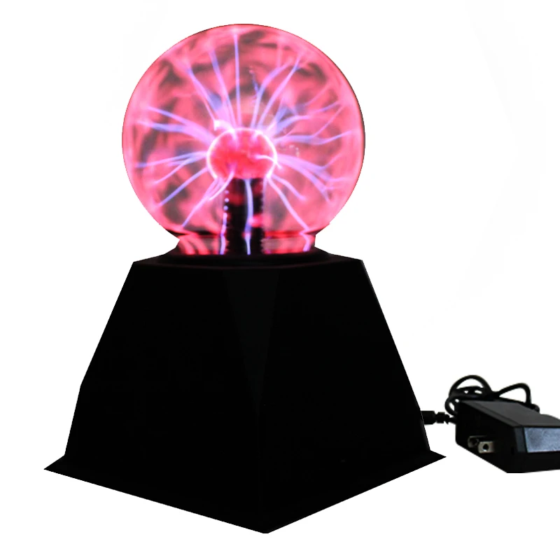 Touch Sensitive 8inch Red Plasma Ball Lamp For Gifts