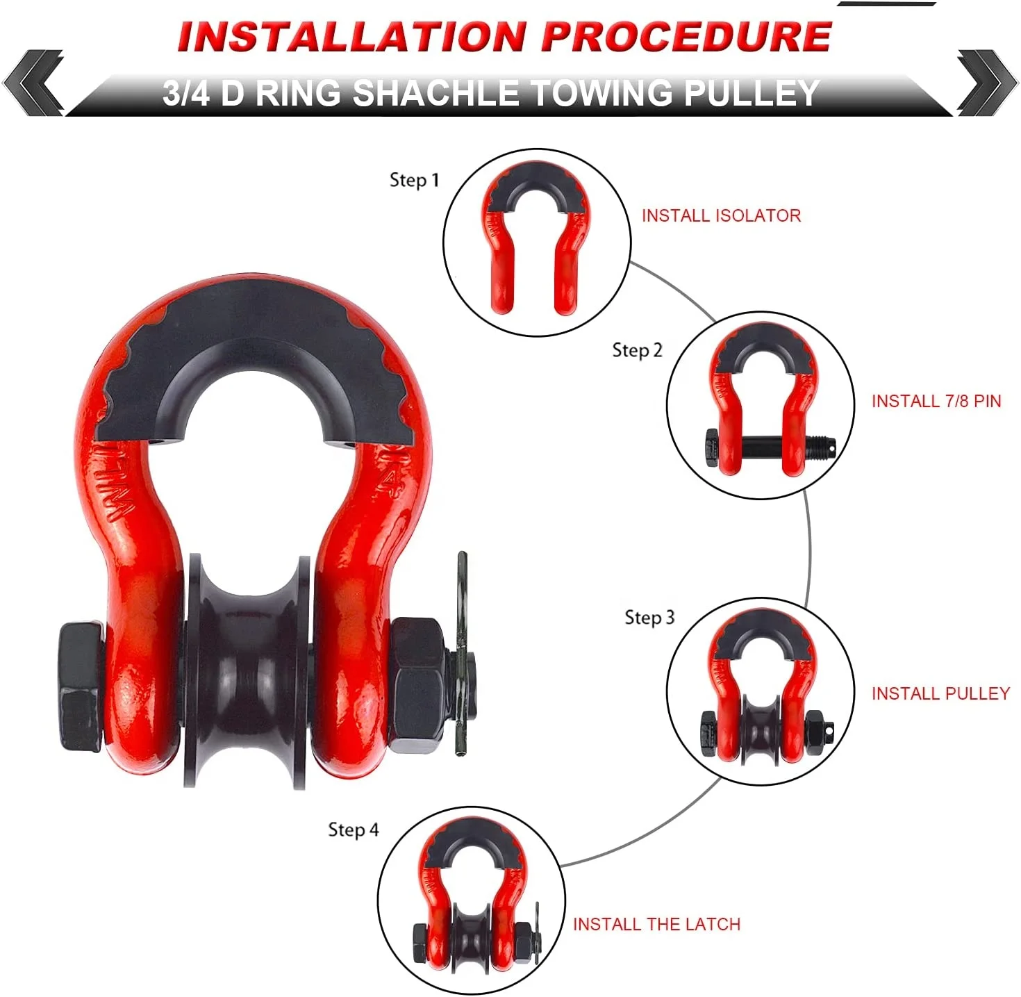 Drop Forged Towing G2130 Bow Shackle 4.75T for off-Road Vehicles