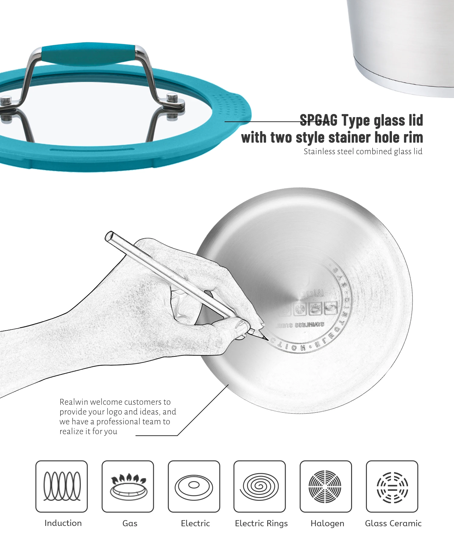 Customized Conical Shape Stainless Steel Cookware Set Non-Stick Pans ...