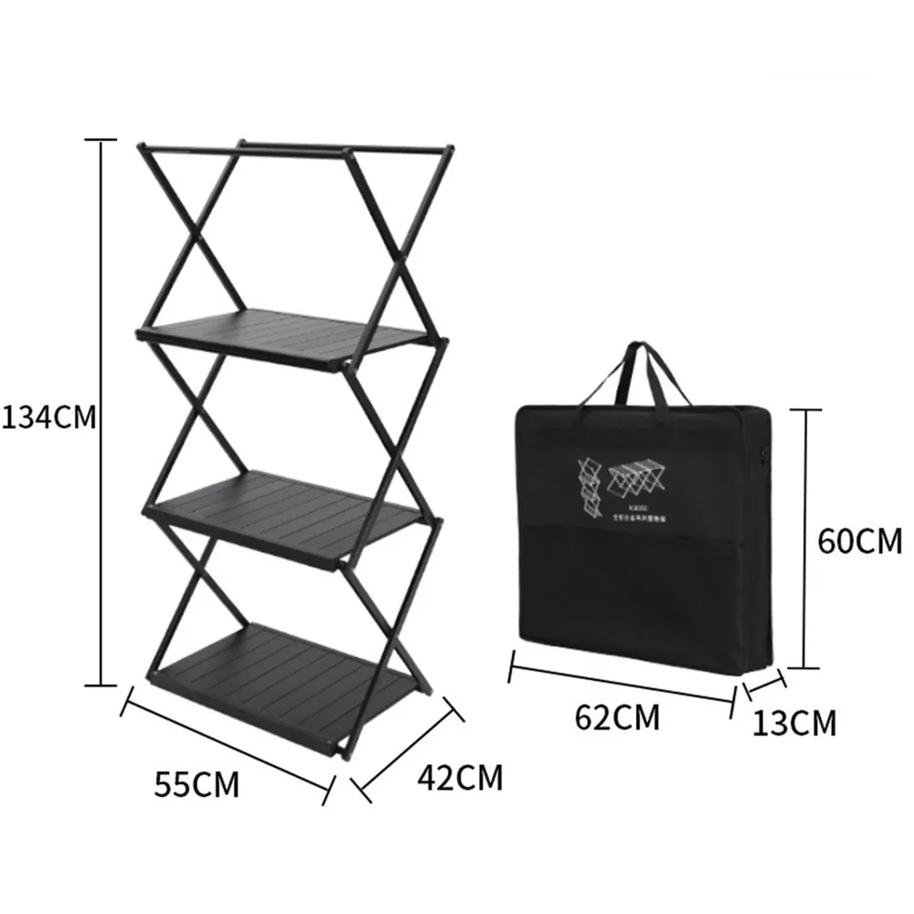 3Tier Storage Racks Dual Purpose Folding Lightweight Aluminum Roll Up ...