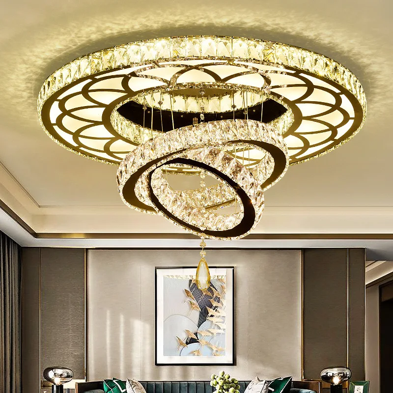 Modern Luxury Fancy Clear Lustre Led Ceiling Light Crystal Design With ...
