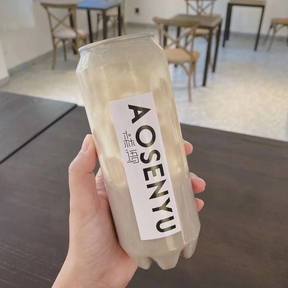 Transparent Pet Plastic Easy Open Beverage Cans With Aluminium Lid For ...