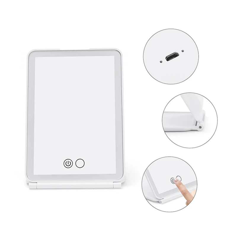 Cosmetic Make up Glass Frame Led Pocket Mirror Mini Wholesale Recharge ...