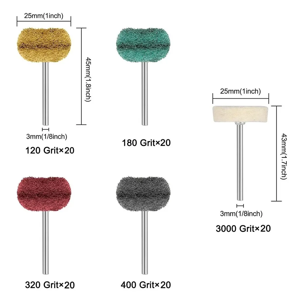 Dremel Tool Compatible 100x Rotary Polishing Wheel Burr Kit Metal ...
