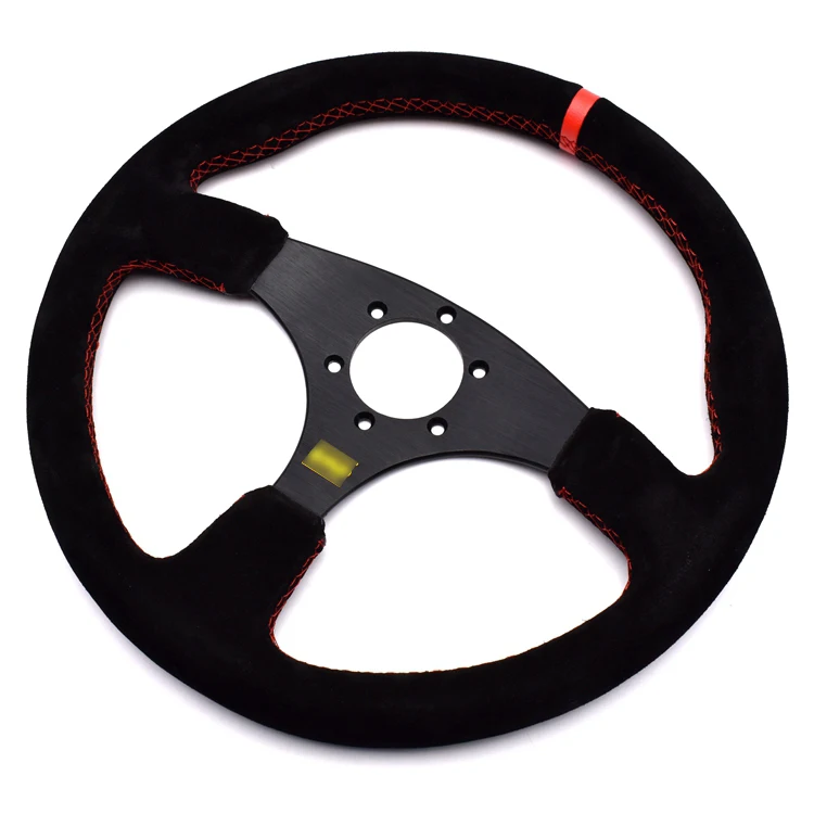 Universal Suede Leather Racing Car Steering Wheel