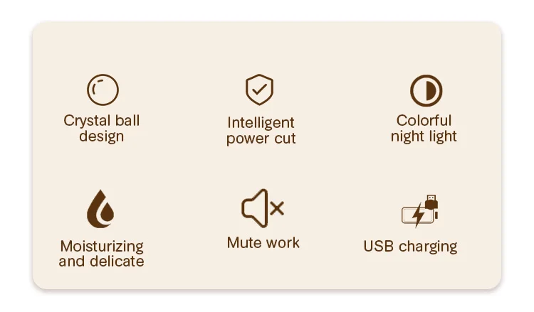 Crystal Ball Humidifier 350ML - Ultrasonic Colorful Light