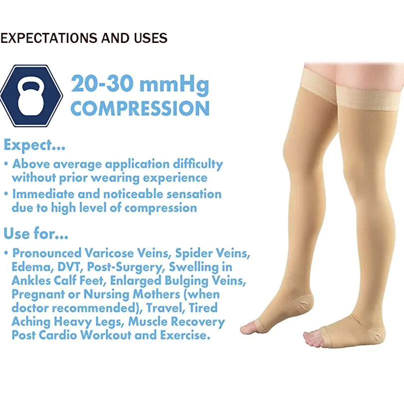 20-30mmhg Thigh High Medical Anti Varicose Veins Nurse Compression ...