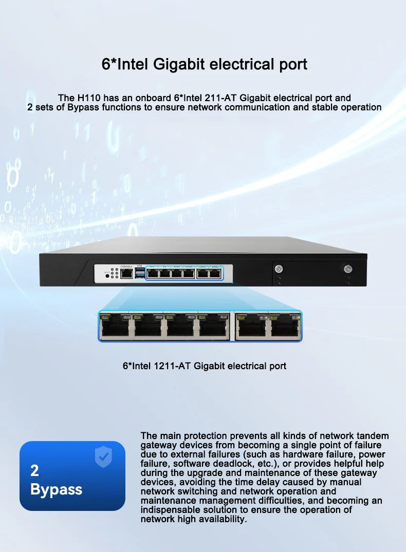 1u Server Processor Heatsink Rackmount Ipc Intel H110 Chipset Mini Pc Firewall 6lan Win Ubun-tu ...