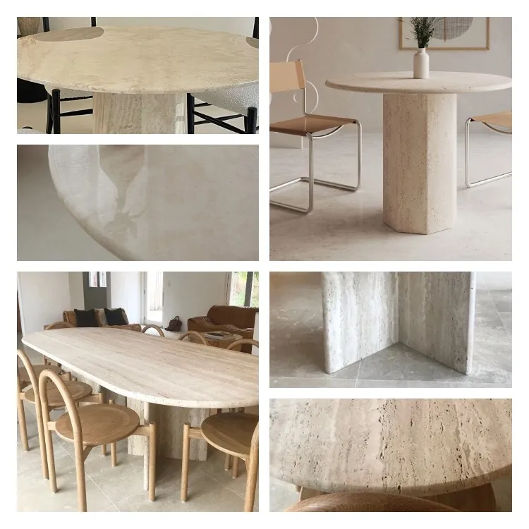 Shop Our Natural Stone Dining Table Sets for Modern Homes