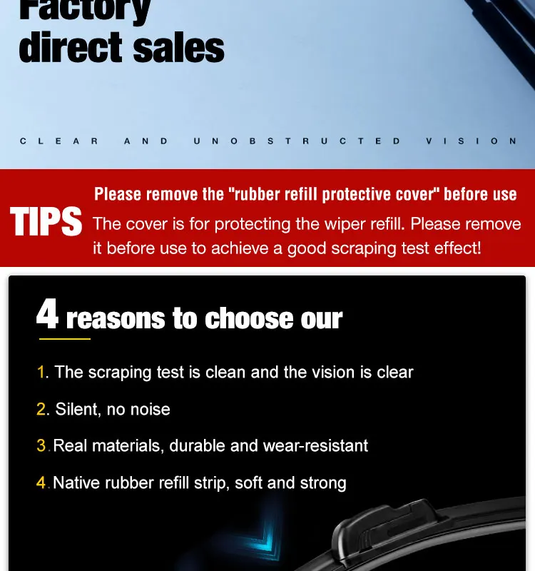 Universal Windshield Normal Rubber Wiper 14"-30" Universal Frameless ...