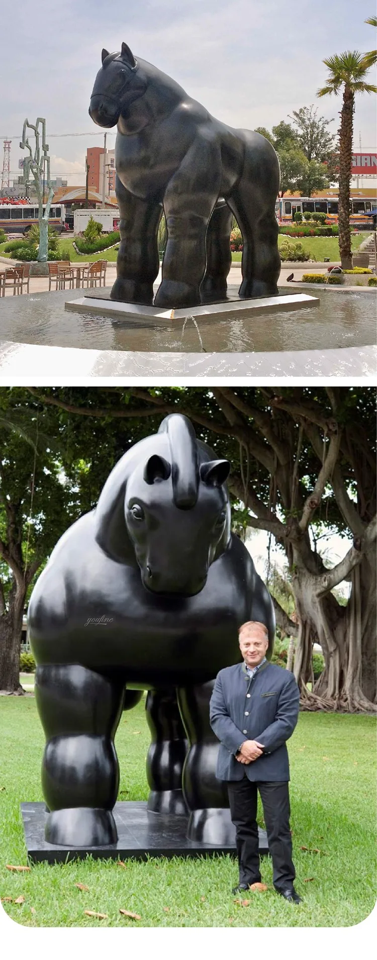 Outdoor Garden Fernando Botero Bronze Fat Horse Statue