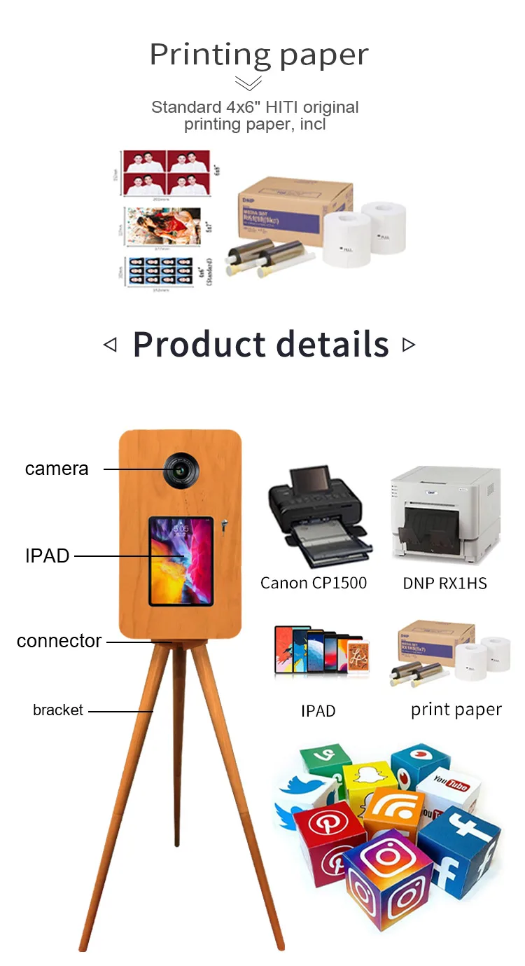 Photobooth 2024 Selfie Photo Kiosk Station Portable Photo Kiosk with ...