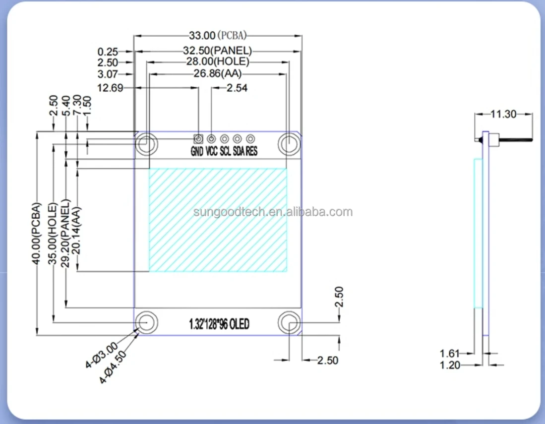 1.32 Inch OLED Display Module 128x96 Resolution Grayscale OLED 1.3 Inch ...