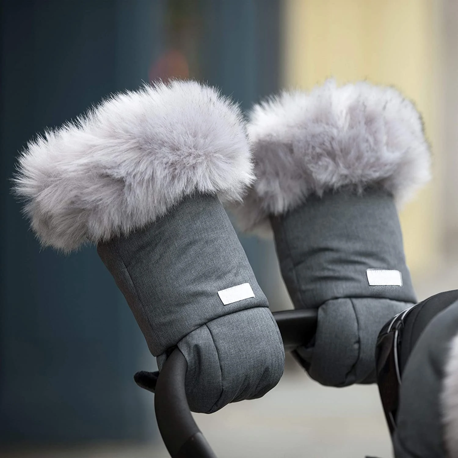 Winter Baby Stroller Hand Muff With Fur,Windproof Pram Hand Warmer ...