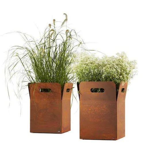 Corten Steel Flowerpot Planter Box - Durable Outdoor Gardening