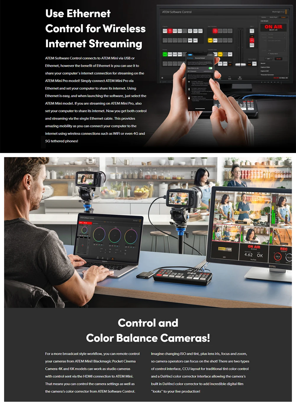 BMD ATEM Mini Pro Video Mixer & Live Streaming Switcher