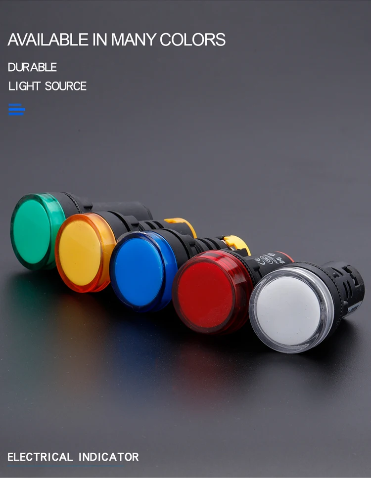 Wholesale Price 15mm Flat Round Diameter 12v 24v 110v 220v Colorful Led ...