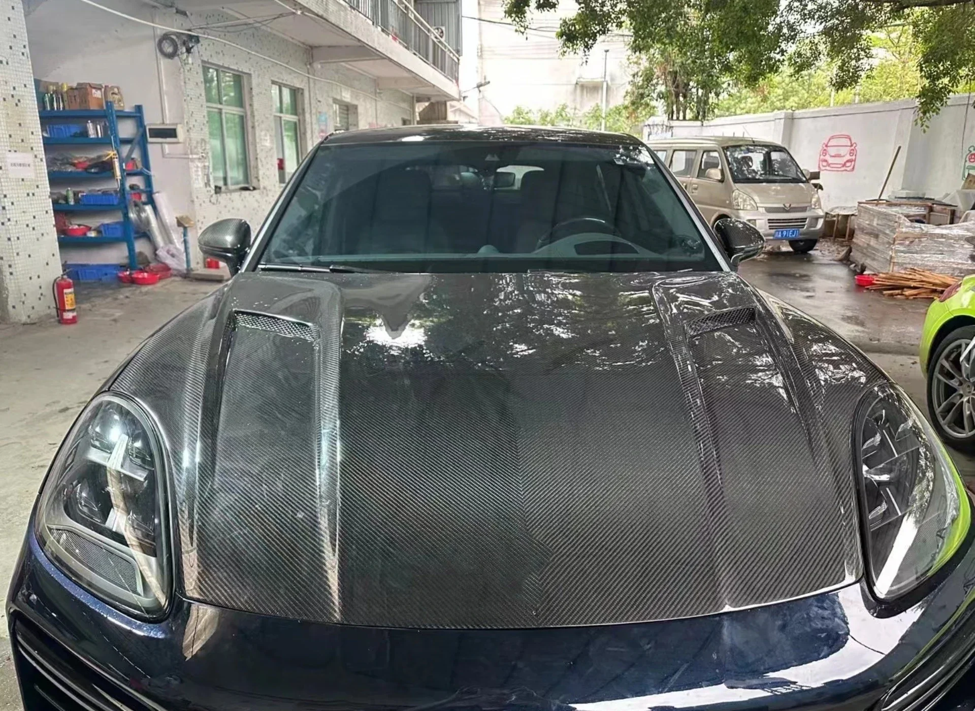 Dry Carbon Fiber Engine Cover Light Weight Hood For Porsche Cayenne 9y0 ...