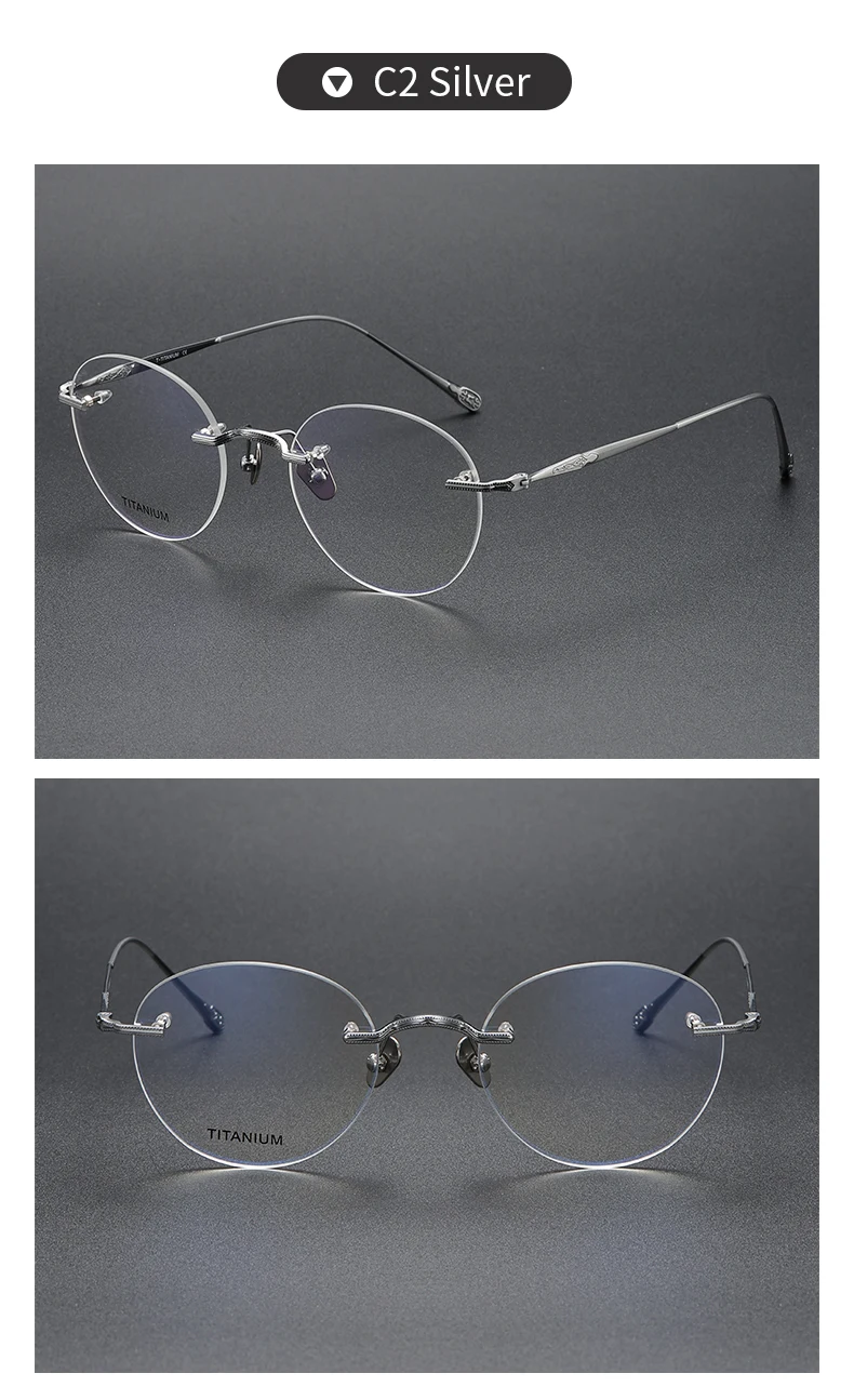 CS80955 High Quality Titanium Rimless Frames Spectacles Optical Eye ...