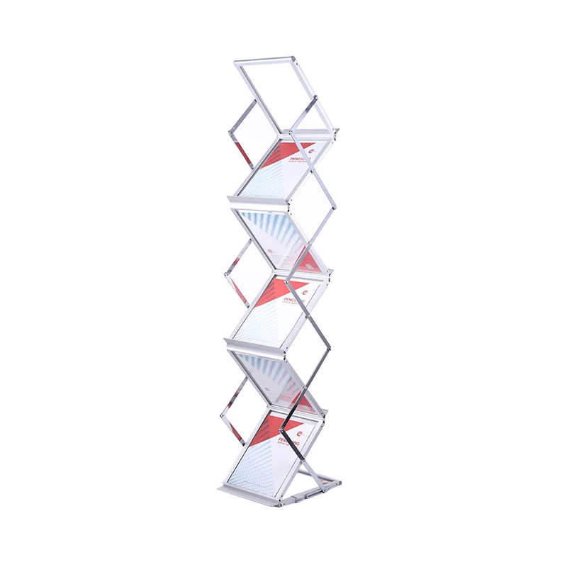 Acrylic Brochure Holder - Aluminum Display Rack A4 Stand