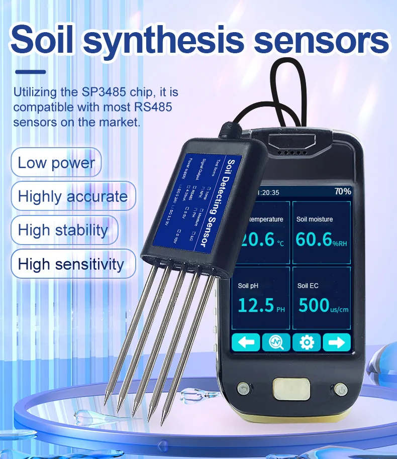 Portable Handheld Soil Meter Data Logger 7 In 1 Soil PH NPK EC Moisture ...