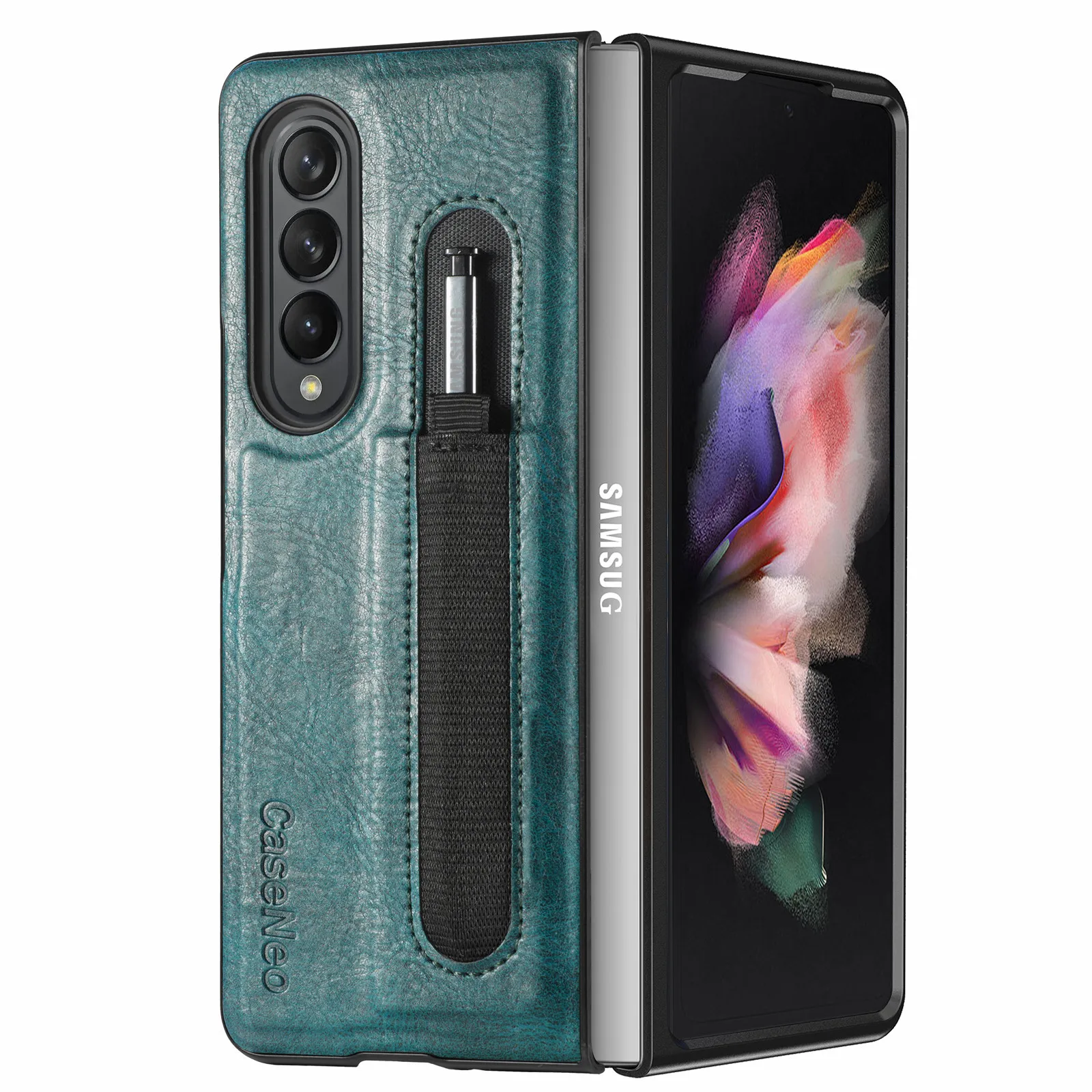 Samsung Galaxy Z Fold 4 Case with Pen - Shockproof & Leather