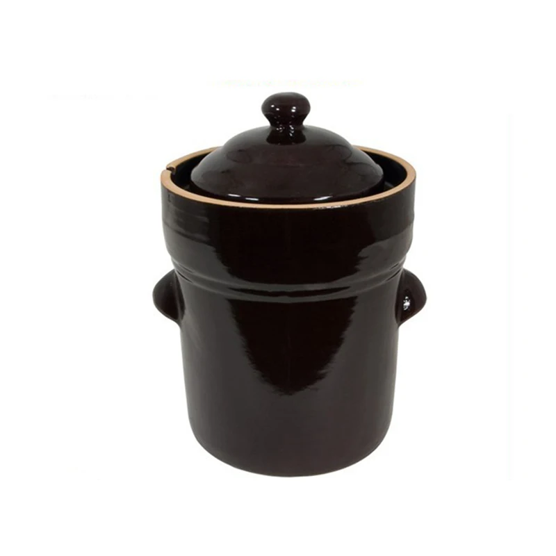 Black User Friendly Kitchen Custom Ceramic Ferment Crock Pot