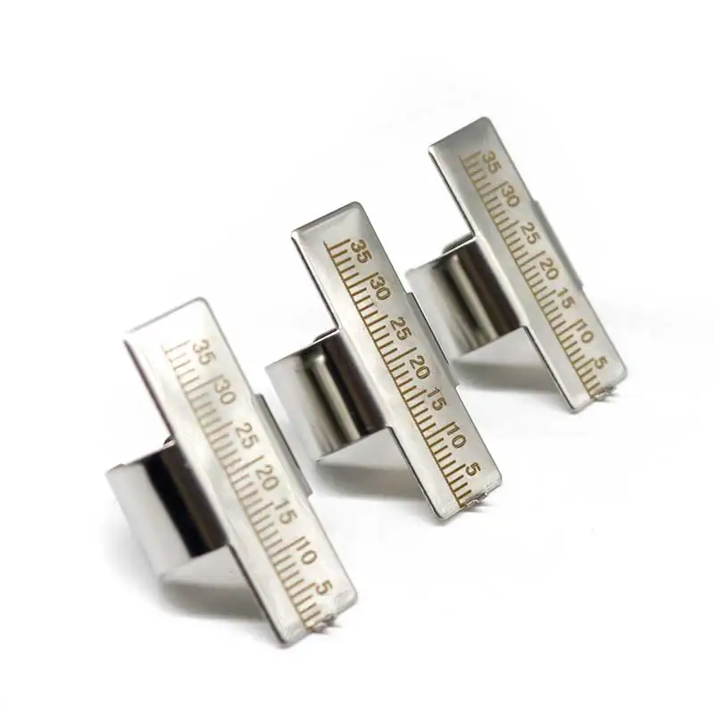 Stainless Steel Dental Root Canal Measuring Endodontic Finger Rulers