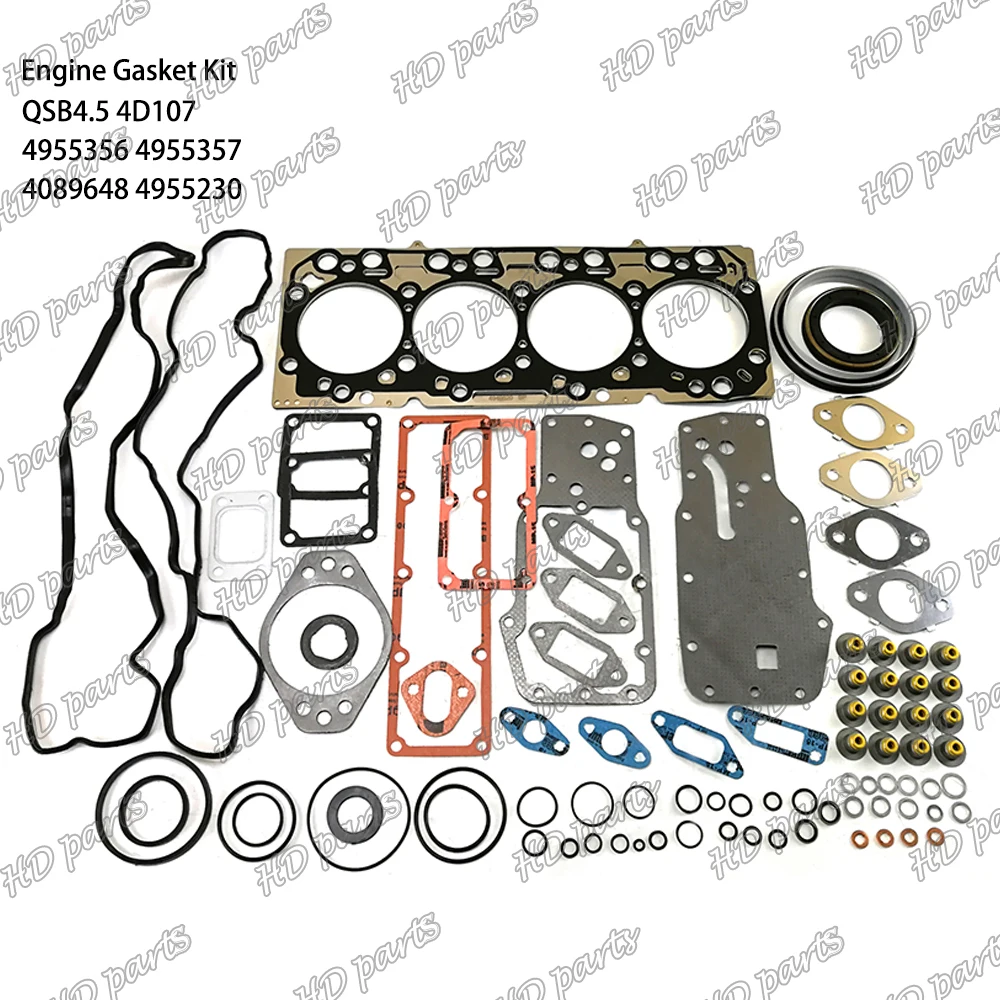 QSB4.5 4D107 Engine Gasket Kit 4955356 4955357 4089648 4955230 Suitable ...