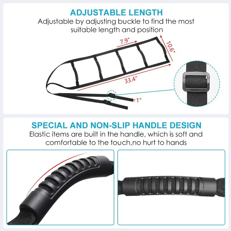 Pull Up Sit Up Bed Rope Ladder Assist Strap Belt Helper With 5 Hand ...