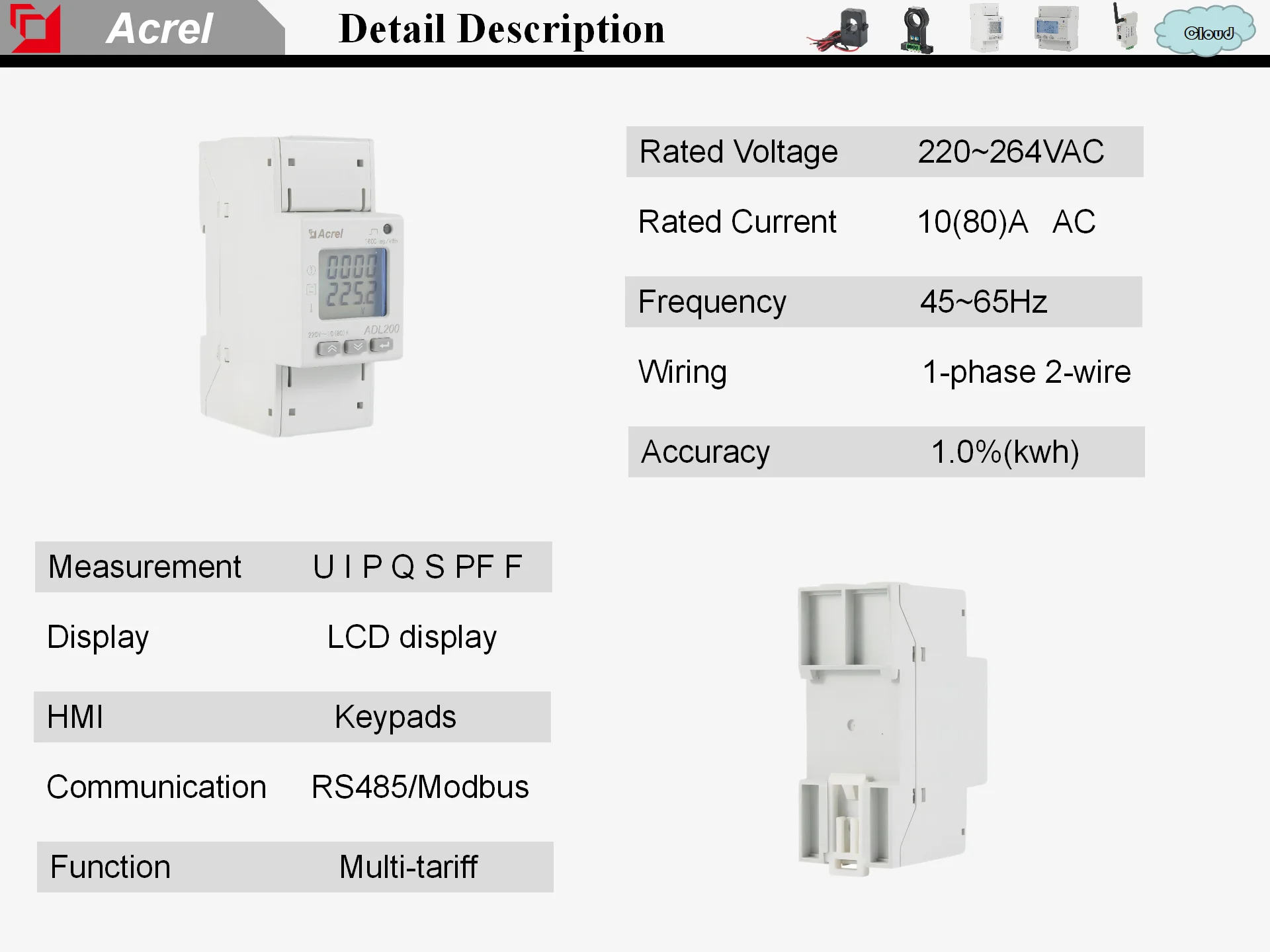 Modbus Single Phase Din Rail Monophase Power Energy Meter Used In ...