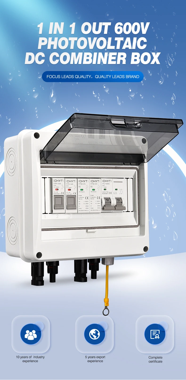 CHYT 1 in 1 Out PV Combiner Box - Reliable Solar Solution