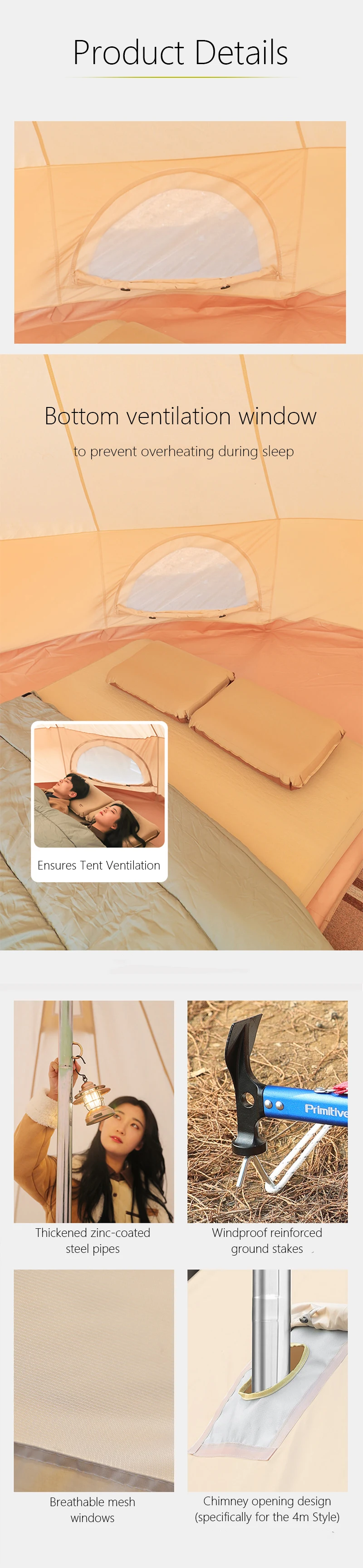 Four -door Luxury Pyramid Castle Waterproof And Thickened Multiplayer Picnic Bell Tent - Buy New ...