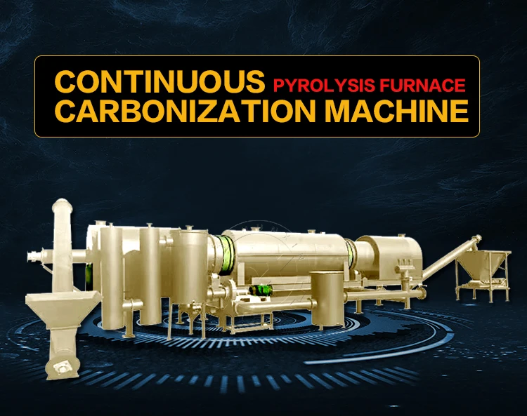 Hot Air Flow Continuous Rotary Biochar Pyrolysis Carbonization Stove ...