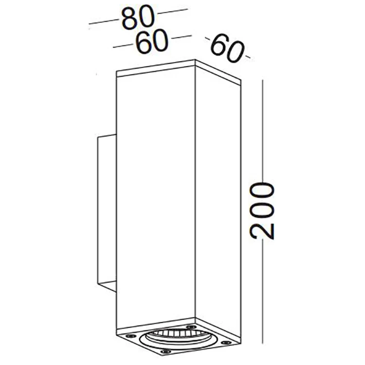 Aluminium Black Powder Coated Square Shaped Outdoor Wall Sconce Ip65 ...