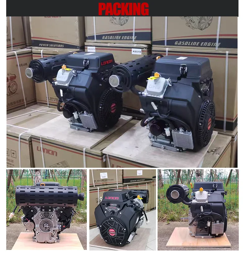 Loncin 2V80FD 764CC Gasoline Engine - 25HP Air-Cooled 4-Stroke for ...