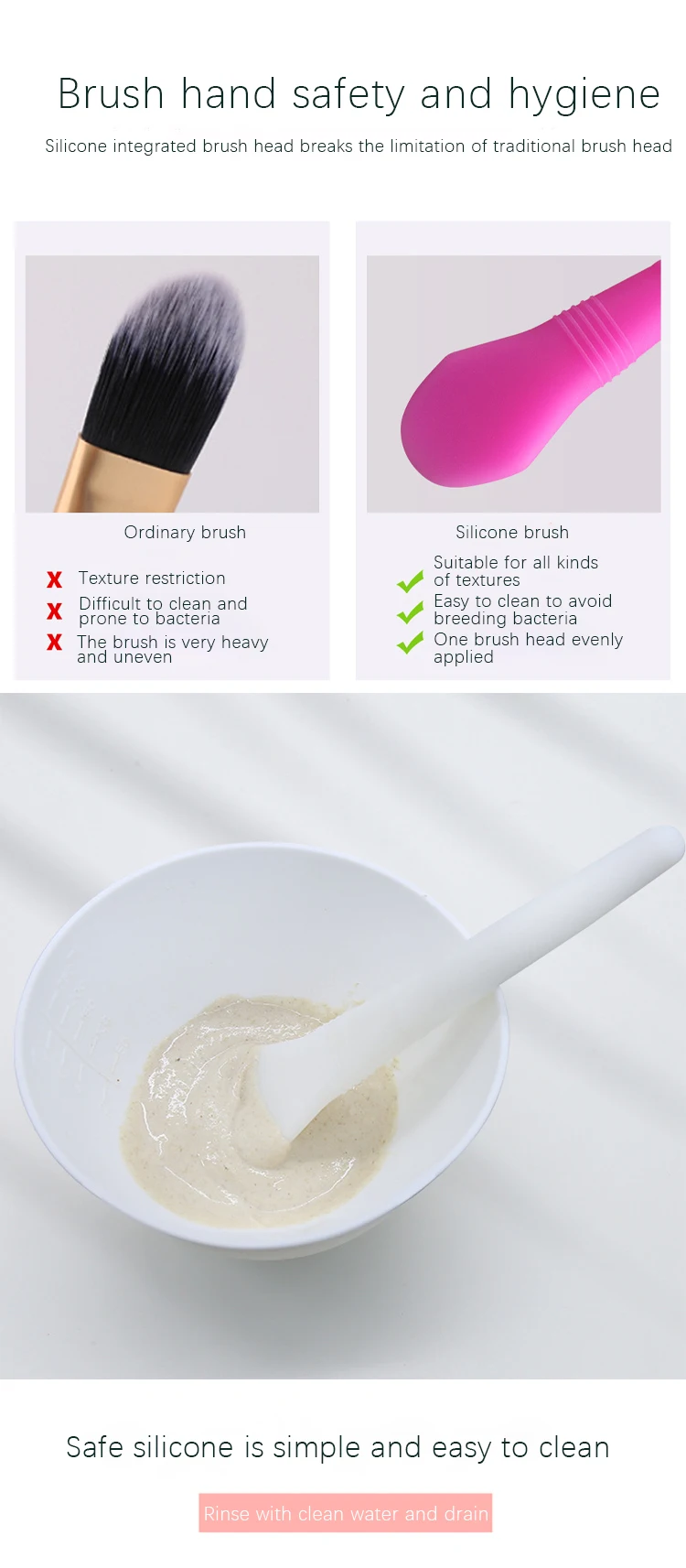 Custom Logo Small Silicone Facial Mask Makeup Brush - Buy Silicone Mask ...