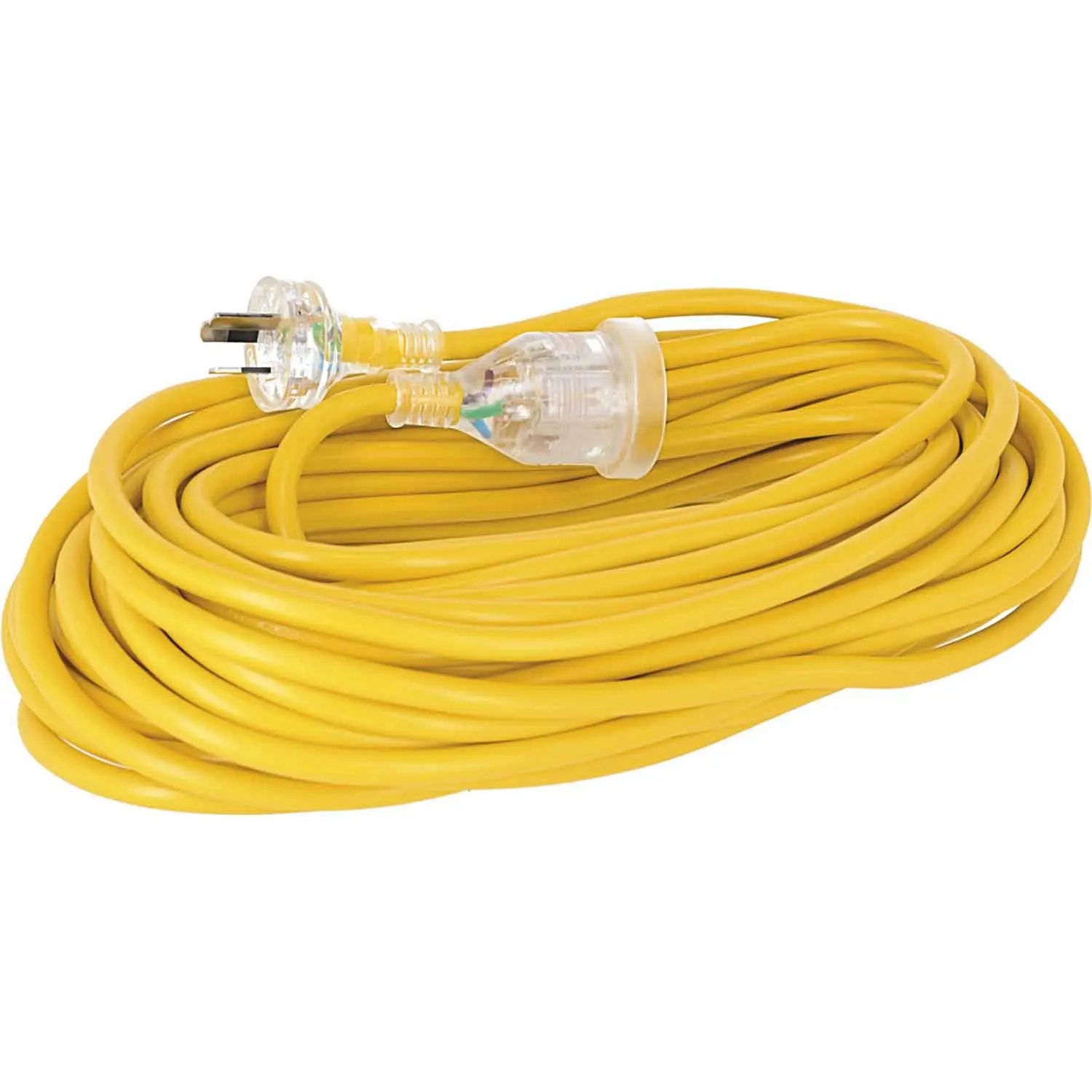 50Ft Heavy Duty Power Extension Cable Yellow 10A Plug & Outlet ...