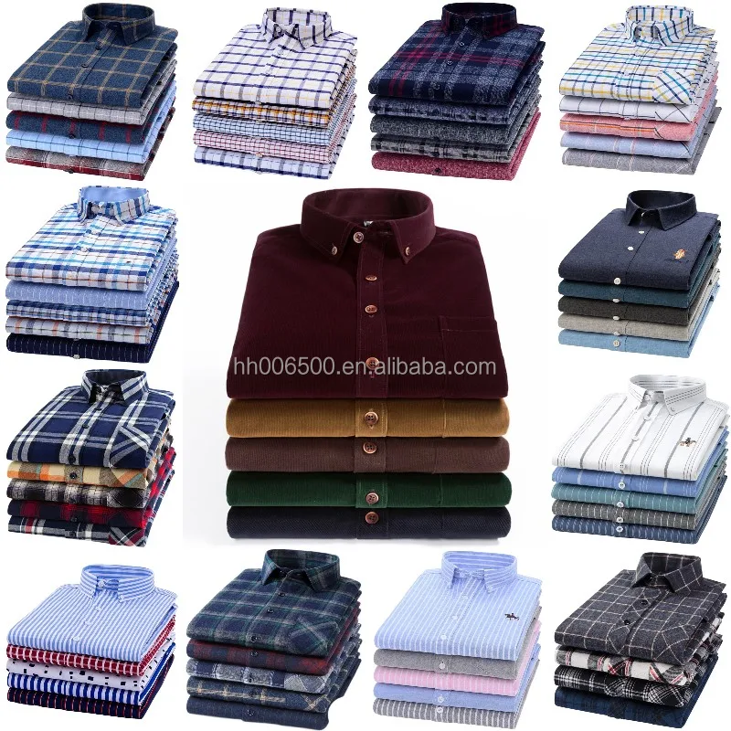 Custom New Logo Men's Plaid Flannel Business Shirt 100% Cotton Plus ...