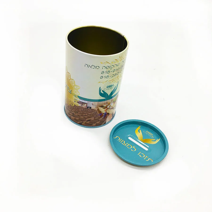 Wholesale Round Metal Coin Bank Gift Tin For Kids Empty Round Money ...